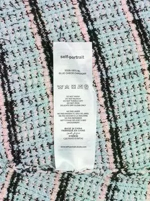 SELF-PORTRAIT Check-pattern Knit Cotton Cardigan