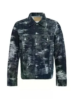 TAAKK Printed Denim Jacket - Blue