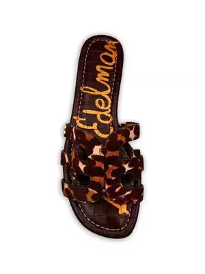 Sam Edelman Animal Print Flat Sandals - Brown