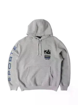 PARRA Graphic-detail Cotton Hoodie - Grey