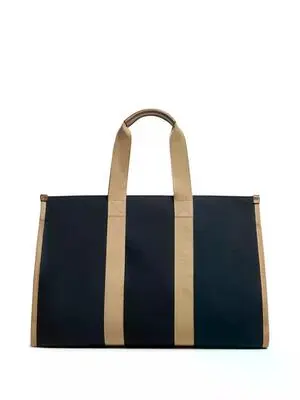 Moncler Logo-detail Canvas Tote - Blue