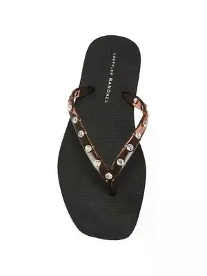 LOEFFLER RANDALL Crystal-embellished Flip Flops - Brown