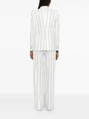 Tagliatore Double-breasted Striped Suit - White
