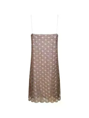 ROTATE BY BIRGER CHRISTENSEN Scallop Embellished Mini Dress Neutrals