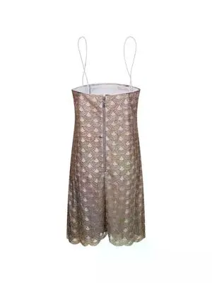 ROTATE BY BIRGER CHRISTENSEN Scallop Embellished Mini Dress - Neutrals