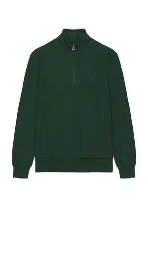 Polo Ralph Lauren Mesh-knit Cotton Quarter-zip Sweater - Green
