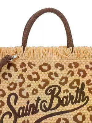 MC2 SAINT BARTH Leopard-print Fringed Tote Bag