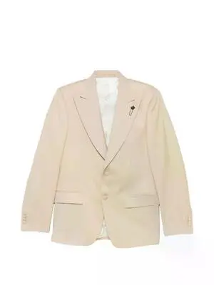 LARDINI Flower-pin Blazer - Neutrals