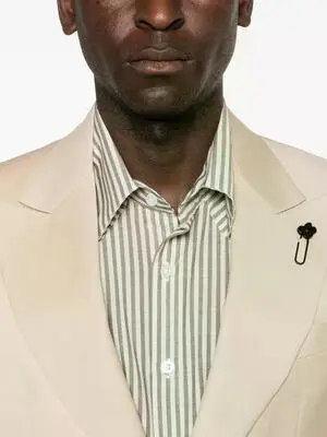 LARDINI Flower-pin Blazer - Neutrals