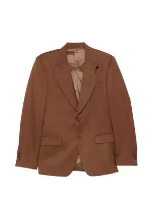 LARDINI Flower-pin Blazer - Brown