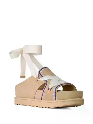 UGG Goldenstar Hi Artistitch Ribbon Sandals - Neutrals