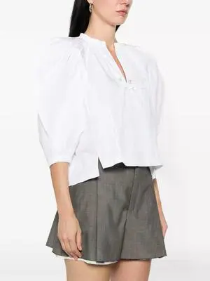 NACKIYE Odalique Puff-sleeve Blouse - White