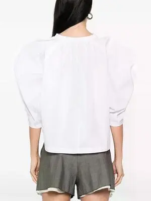 NACKIYE Odalique Puff-sleeve Blouse - White