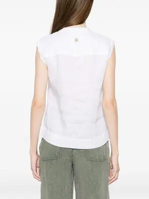 TRAME AUREE Linen Sleeveless Blouse