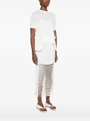Sacai Wool And Cotton-blend T-shirt