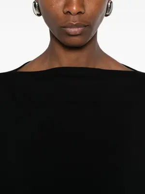 DANIELA GREGIS Cotton Boat-neck Sweater - Black