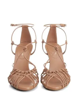 FORTE_FORTE Leather Heeled Sandals - Brown