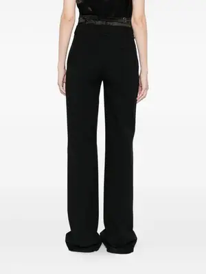 VIA MASINI 80 Cotton Wide-leg Trousers - Black