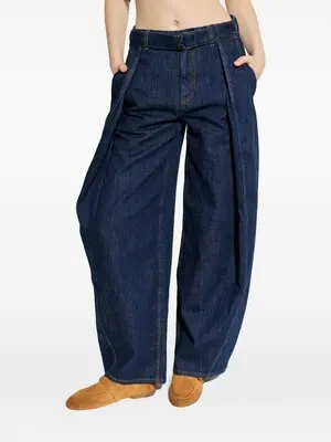 Loewe Belted Wide-leg Denim Jeans - Blue