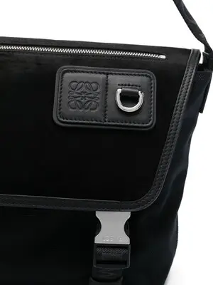 Loewe Canvas And Suede Crossbody Bag - Black