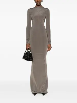 Rick Owens Maxi Gown Dress - Grey