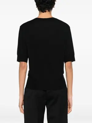 Soft Goat V-neck Cashmere Sweater With Short Sleeves