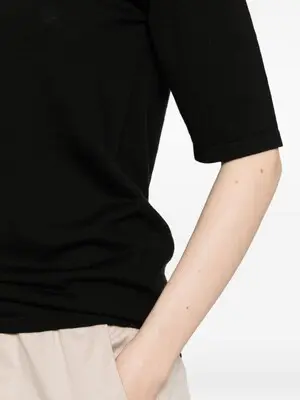 Soft Goat Cashmere Crewneck Sweater - Black