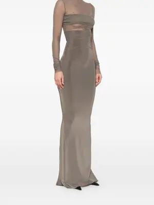 Rick Owens Maxi Skirt With Slit Detail - Grey
