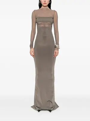 Rick Owens Maxi Skirt With Slit Detail - Grey