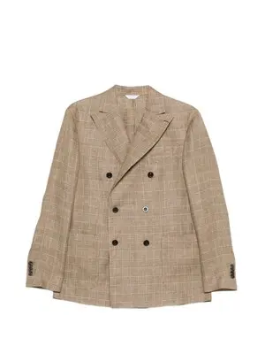 Boglioli Linen Double-breasted Jacket - Brown