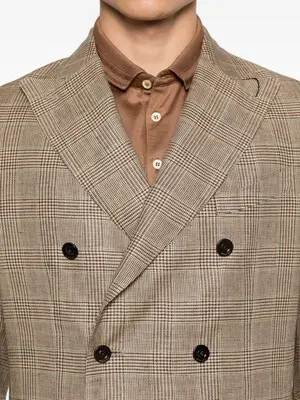Boglioli Linen Double-breasted Jacket - Brown