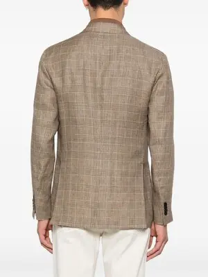 Boglioli Linen Double-breasted Jacket - Brown