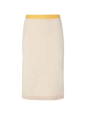 Fendi Cotton And Silk Blend Skirt - Beige