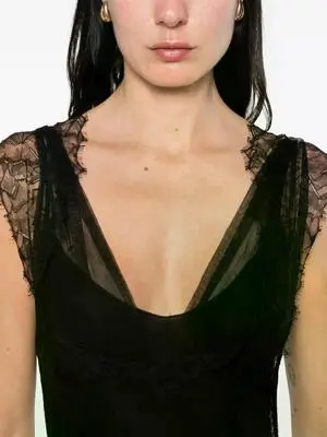 Alberta Ferretti Lace Ruffled Mini Dress