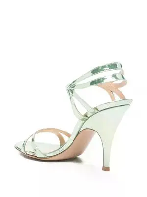 GIANVITO ROSSI Metallic Strap Heeled Sandals