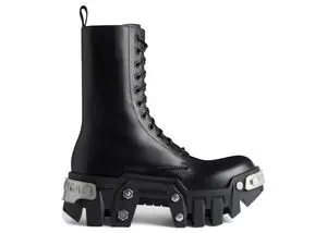 Balenciaga Bulldozer Lace-up Boots - Black