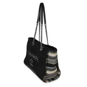 Chanel Canvas Striped Deauville Shopping Tote