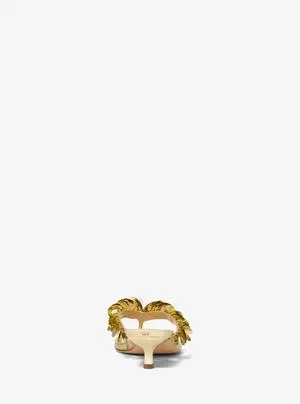 Michael Kors Loretta Embellished Metallic Sandal - Gold