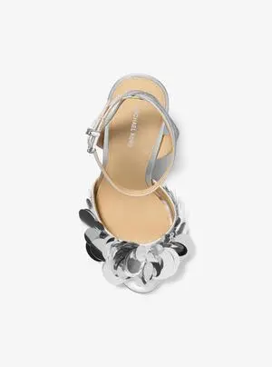 Michael Kors Loretta Sequin Embellished Metallic Sandal