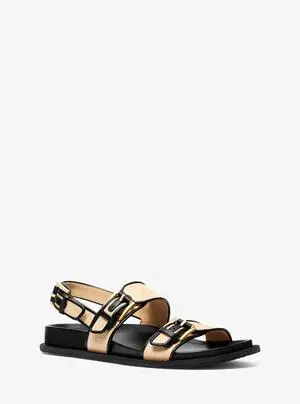 Michael Kors Nia Woven Double Strap Slingback Sandals - Black