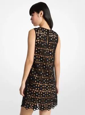 Michael Kors Embellished Floral Crochet Dress