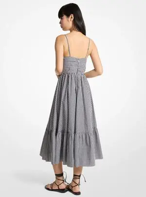Michael Kors Gingham Cotton Midi Dress
