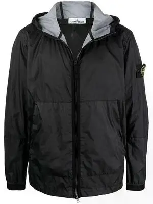 Stone Island Logo-patch Zip-up Windbreaker