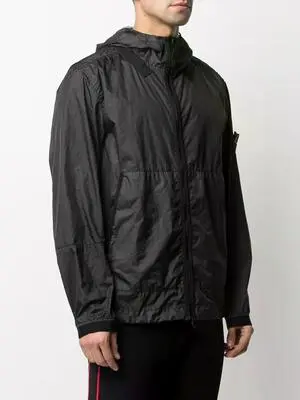 Stone Island Logo-patch Zip-up Windbreaker