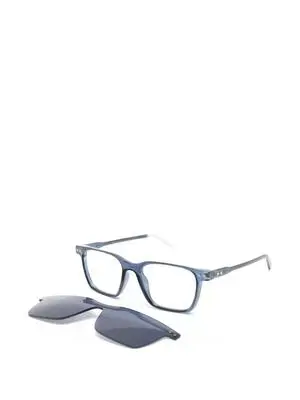 SNOB Anteo Square Frame Clip-on Sunglasses - Blue