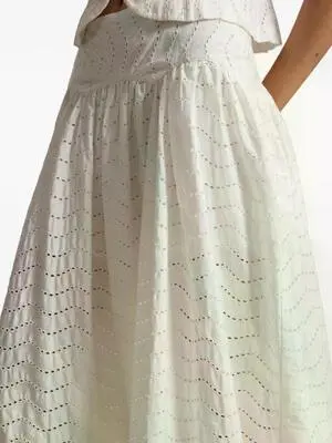 Polo Ralph Lauren Eyelet Shirred Midi Skirt
