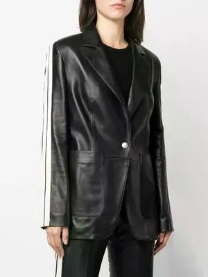 Palm Angels Side Stripe Leather Blazer