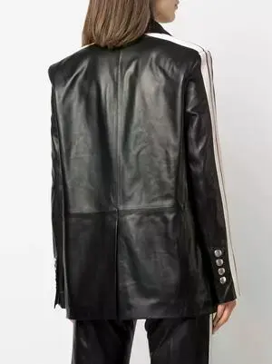 Palm Angels Side Stripe Leather Blazer