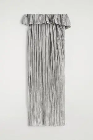 Cos Asymmetric Pleated Silk Gown - Gray