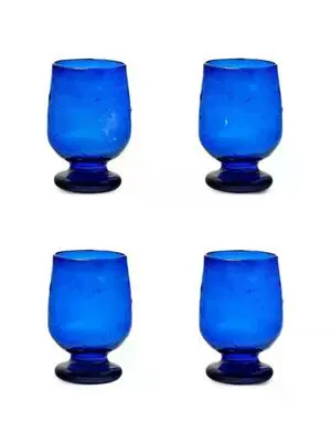BITOSSI HOME Footed Glasses Set - Blue